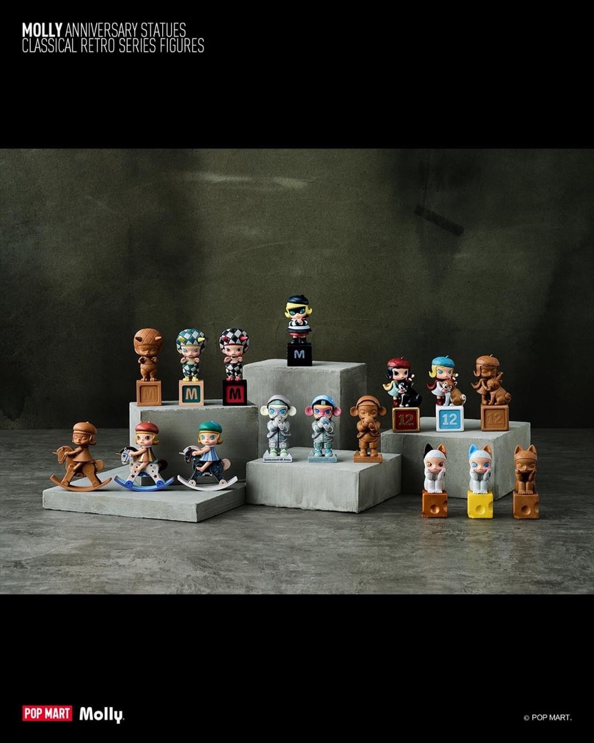 MOLLY Anniversary Statues Classical Retro Series Figures POP MART ...