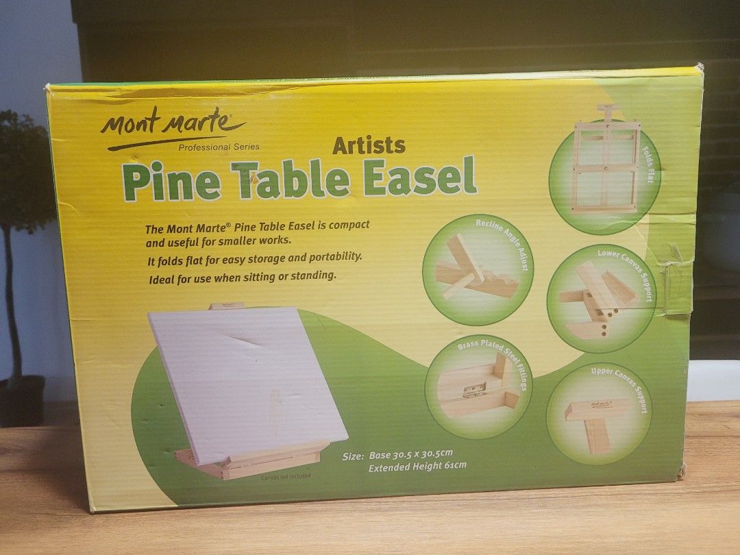 Mont Marte Pine Table Artists Easel, Hobbies & Toys, Stationery & Craft ...