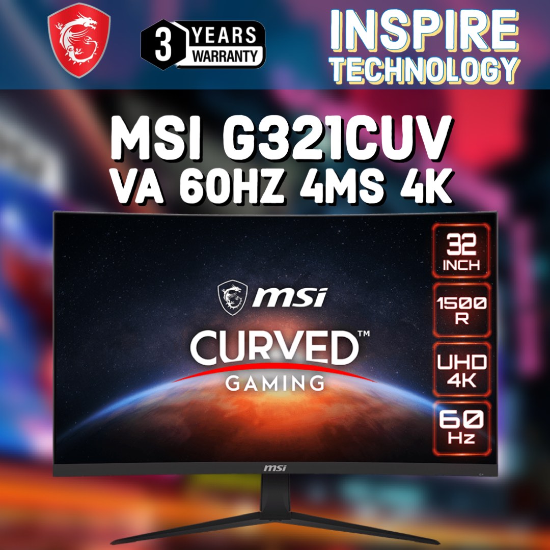 MSI G321CUV 31.5” UHD Gaming Monitor, Audio, Other Audio Equipment on ...