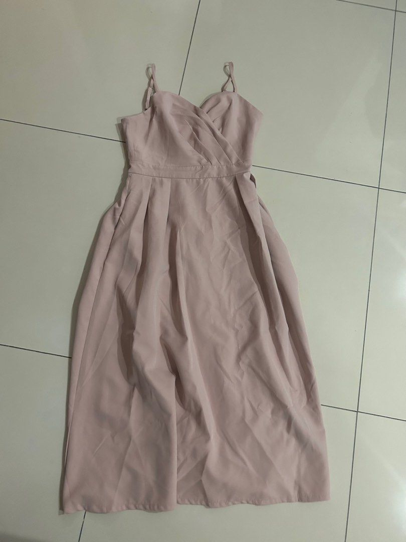 Muted Pink Midi dress, Women's Fashion, Dresses & Sets, Dresses on ...