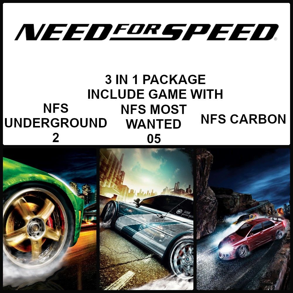 Need For Speed Bundle (NFSU2,NFSMW05,NFSC), Video Gaming, Video Games ...