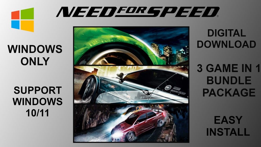 Need For Speed Bundle (NFSU2,NFSMW05,NFSC), Video Gaming, Video Games ...