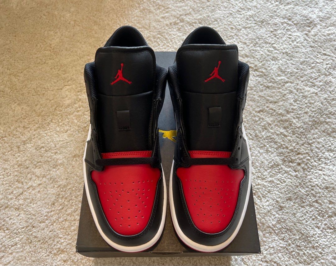 Nike Air Jordan 1 Low Bred Toe AJ1, Men's Fashion, Footwear, Sneakers ...