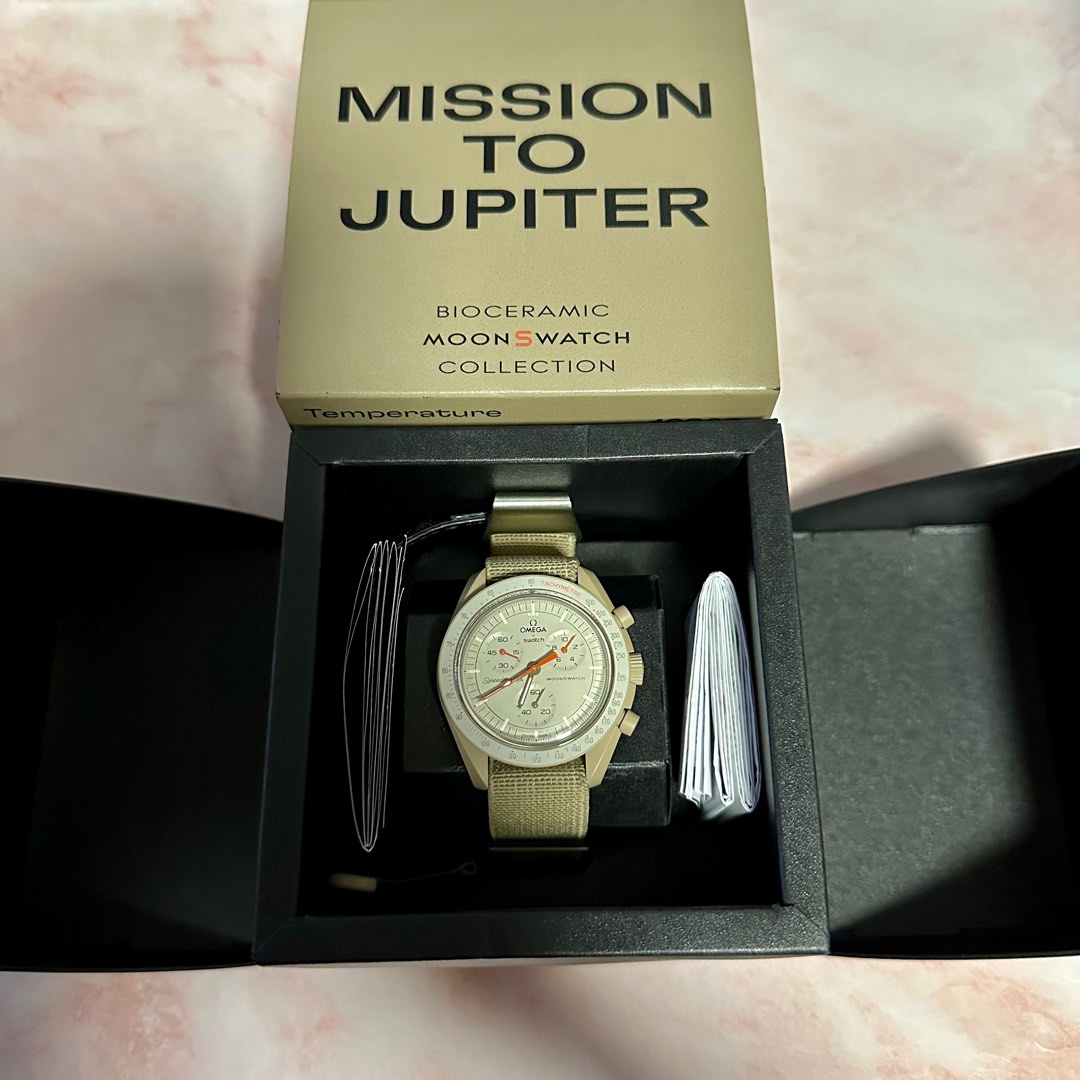 Omega x Swatch Jupiter with new strap, Luxury, Watches on Carousell