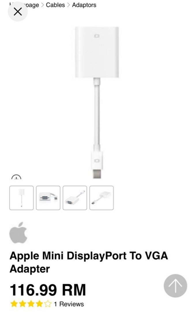 Original Apple Mini DP Thunderbolt Displayport to VGA converter ...