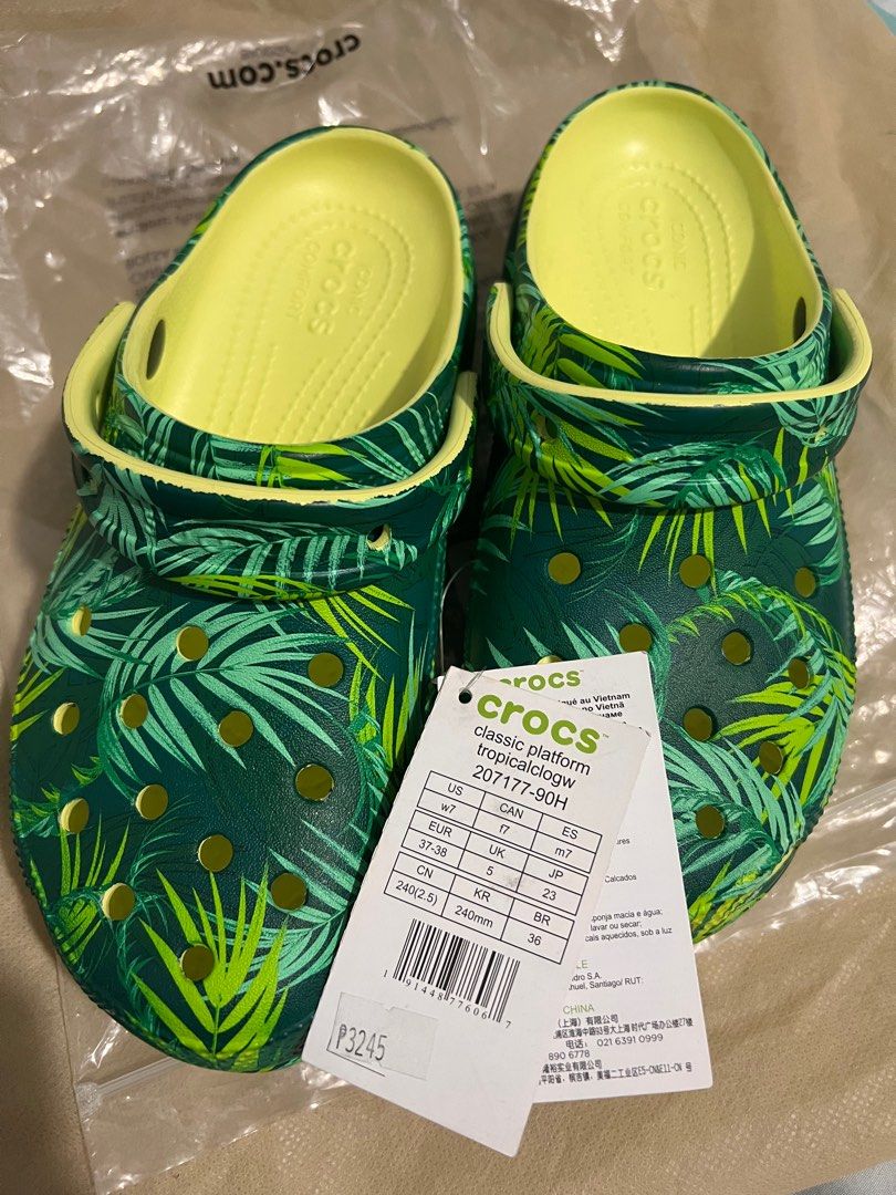 Original Crocs Classic Plat Form (Tropical Clog), Women's Fashion ...