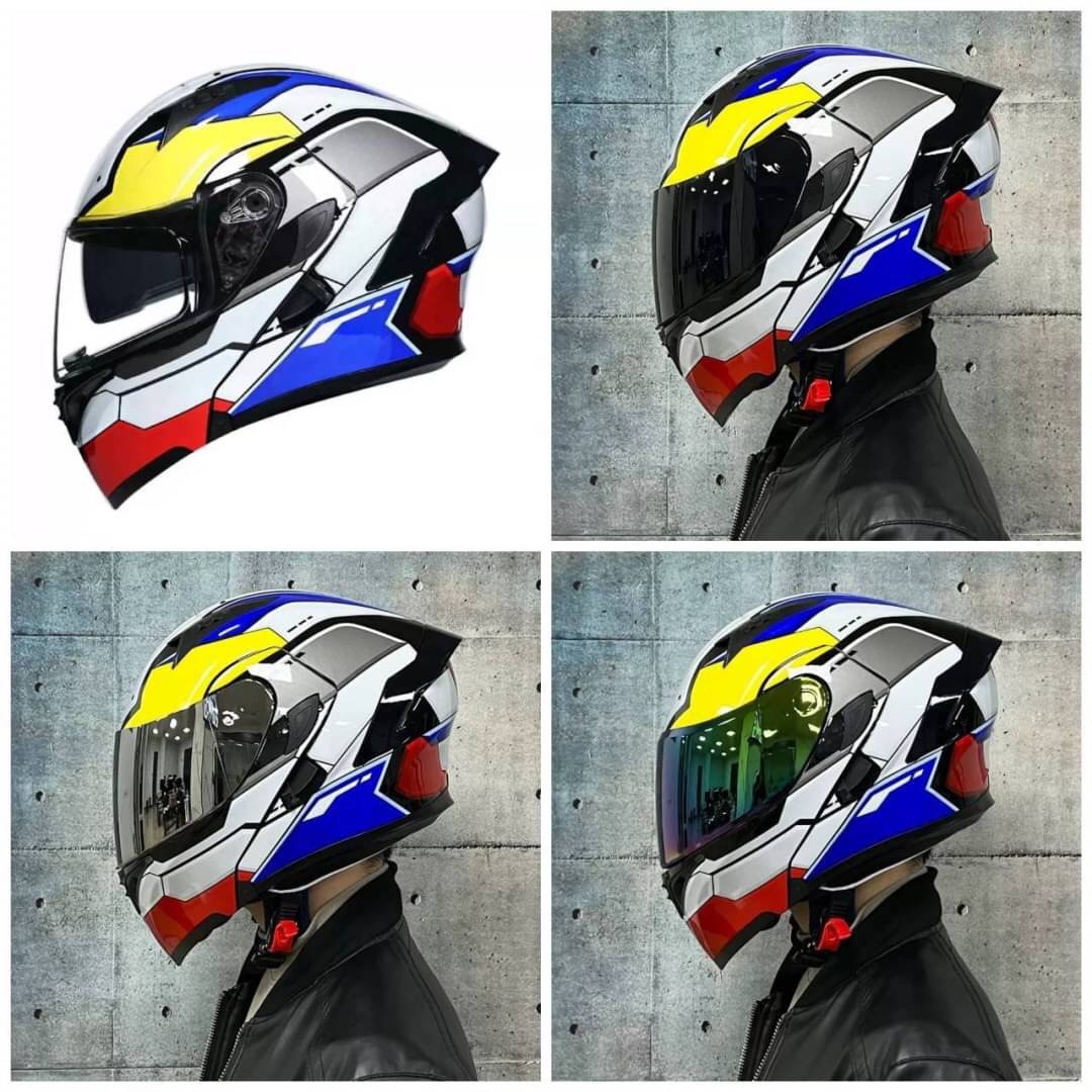 ORZ modular motorbike helmet with double visor and DOT certification ...