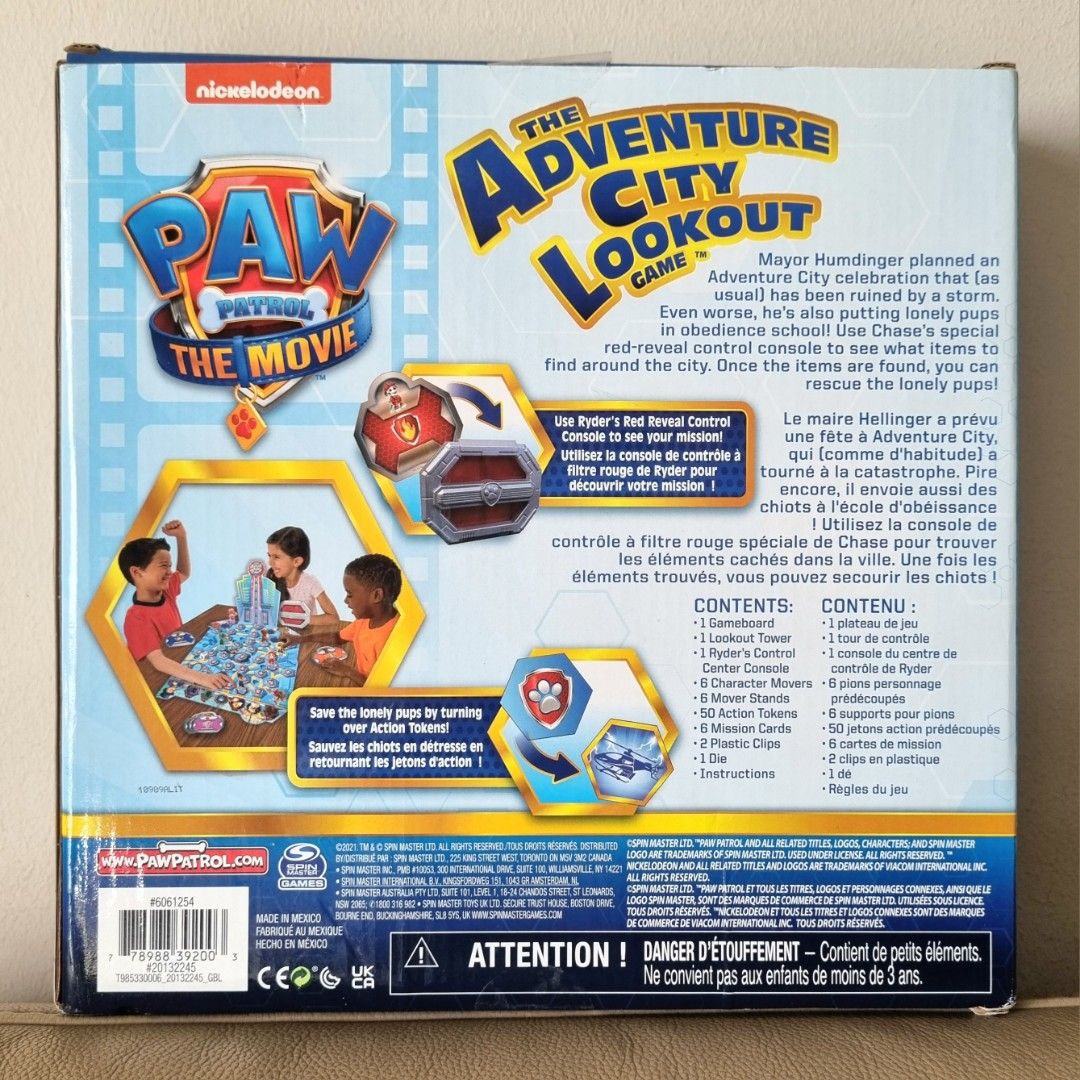 PAW Patrol The Adventure City Lookout Tower Board Game, Hobbies & Toys ...
