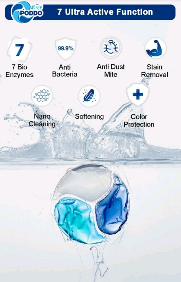 Poddo Laundry Capsule 50pcs, Furniture & Home Living, Cleaning ...