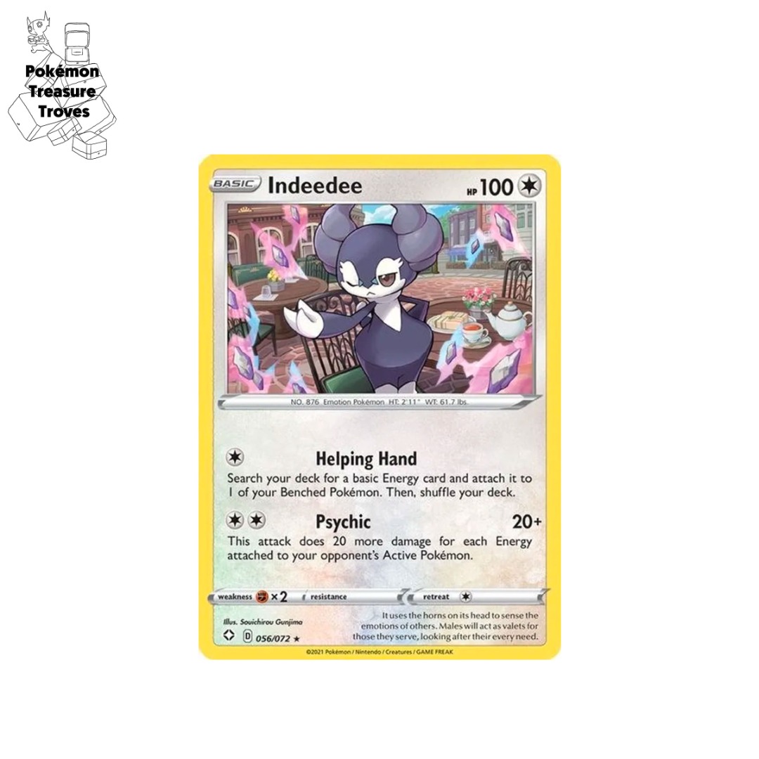 Pokemon Shining Fates Indeedee Non-Holo Card, Hobbies & Toys, Toys ...