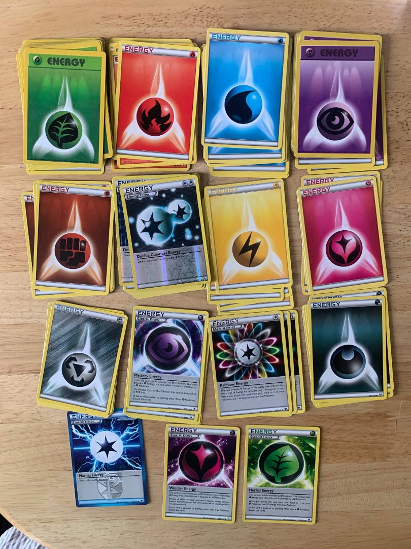Pokémon Energy Cards, assorted, normal and rare holo print, Hobbies ...