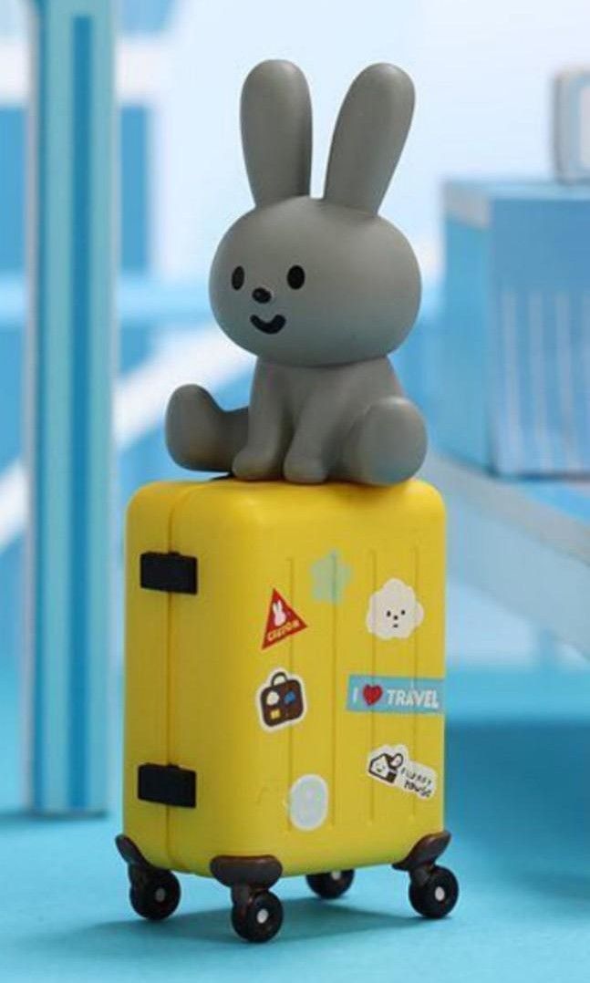 [Popmart] Fluffy Animals gray rabbit suitcase, Hobbies & Toys, Toys ...