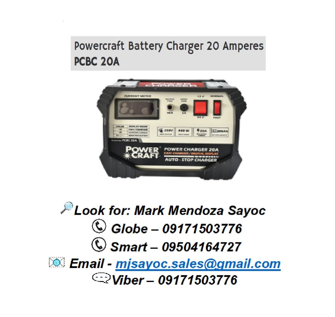 Powercraft Battery Charger 20 Amperes PCBC 20A, Commercial & Industrial ...