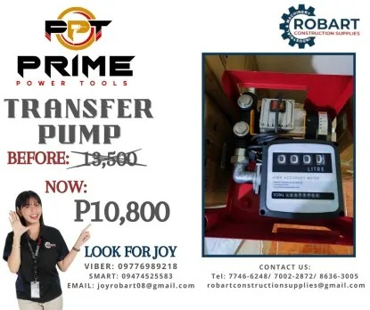 PRIME TRANSFER PUMP, Commercial & Industrial, Construction & Building Materials on Carousell