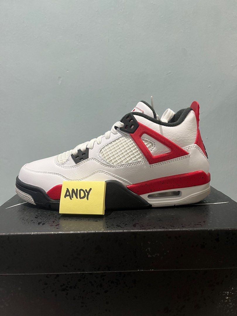 Red Cement Jordan 4, Men's Fashion, Footwear, Sneakers on Carousell