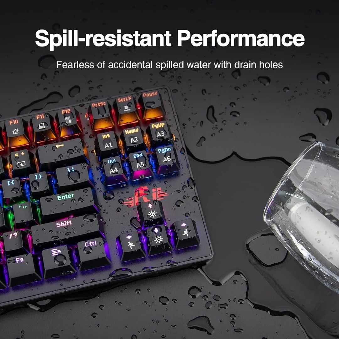 Rii RK908 Mechanical Gaming Keyboard RGB LED Rainbow Backlit Wired ...