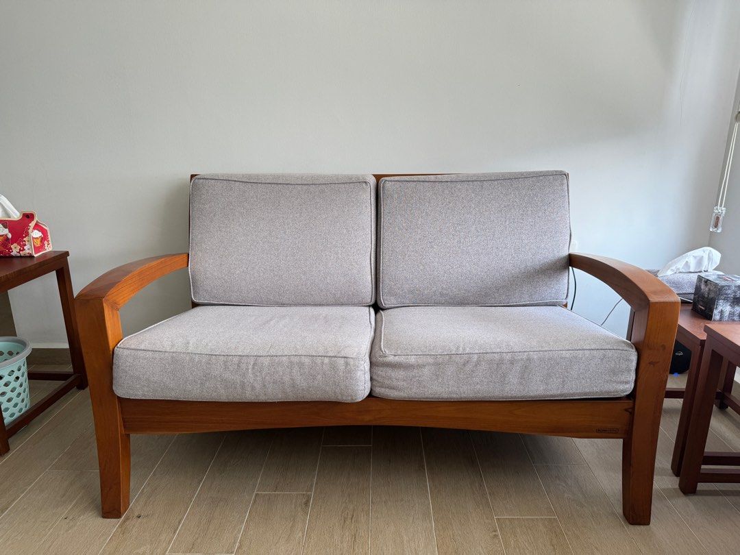 Scanteak Koniska 2 seater sofa, Furniture & Home Living, Furniture ...