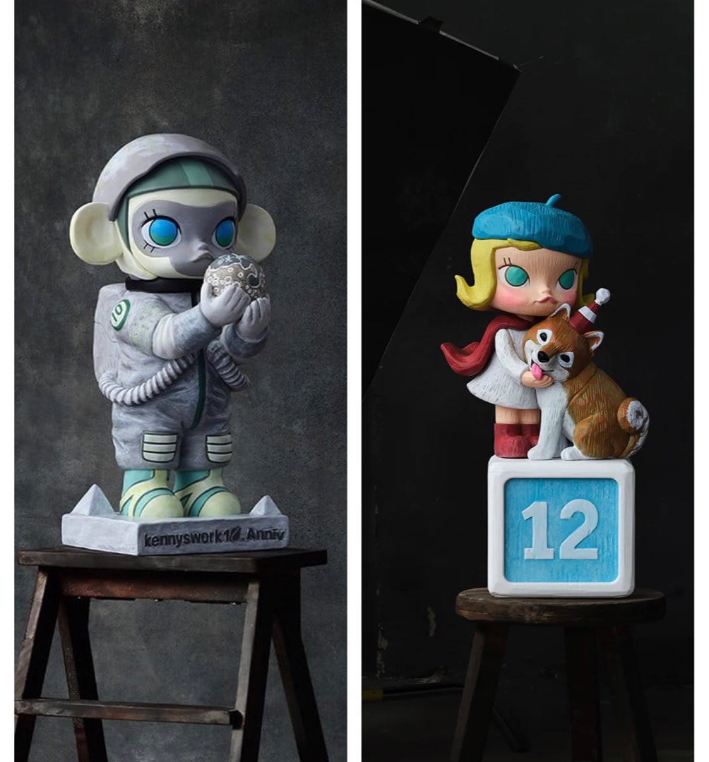 [Set of 2] PopMart Molly Anniversary Statues Classic Retro - With You ...
