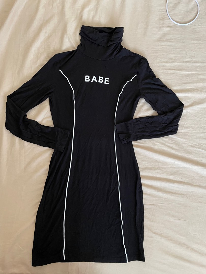 SHEIN Black Body Hugger , Turtle neck Small, Women's Fashion, Dresses ...
