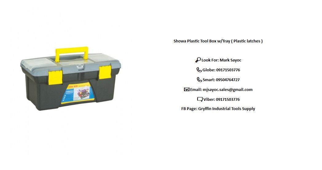 Showa Plastic Tool Box w/Tray ( Plastic latches ), Commercial & Industrial, Industrial Equipment ...