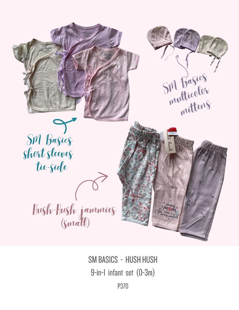 SM BASICS - HUSH HUSH 9-in-1 infant set (0-3m), Babies & Kids, Babies ...