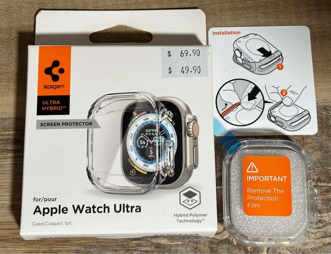 Spigen Apple Watch Ultra 1/2 Full Transparent Case W Screen Protector ...