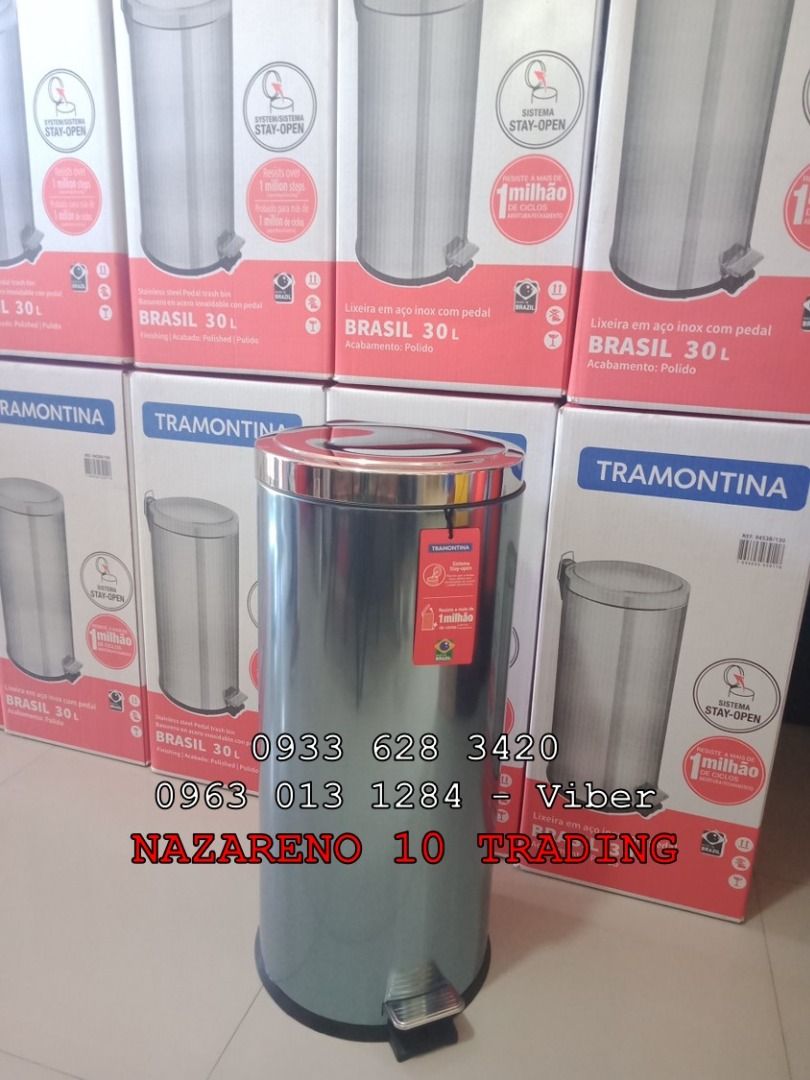 Stainless Trash Bin 8 Liters 20 Liters 30 Liters, Furniture & Home ...