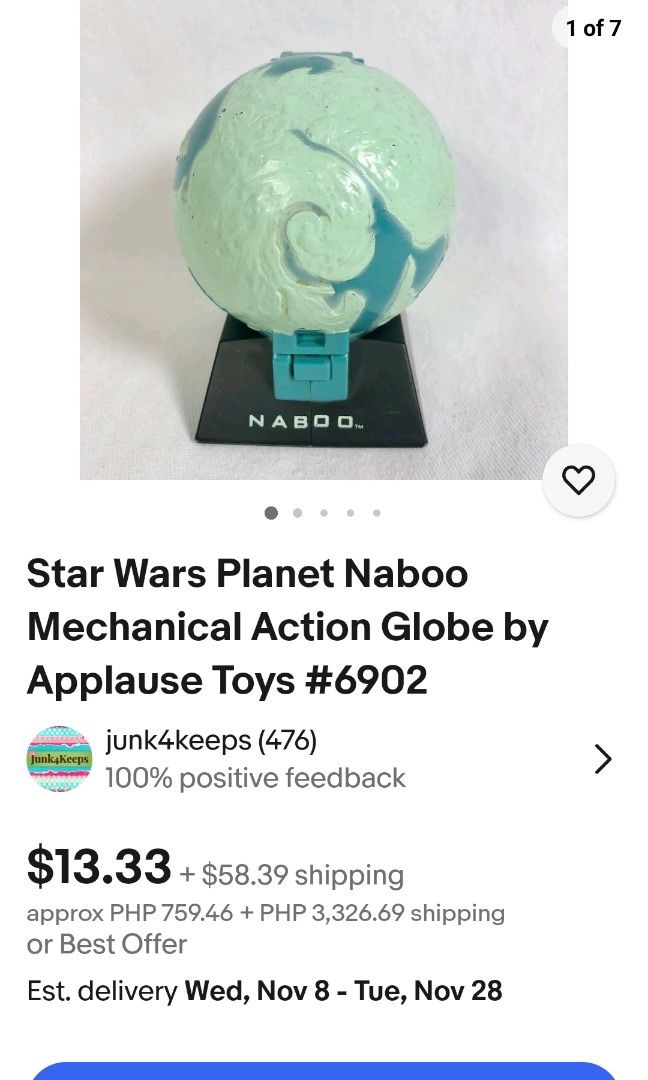Star wars naboo planet moving, Hobbies & Toys, Toys & Games on Carousell