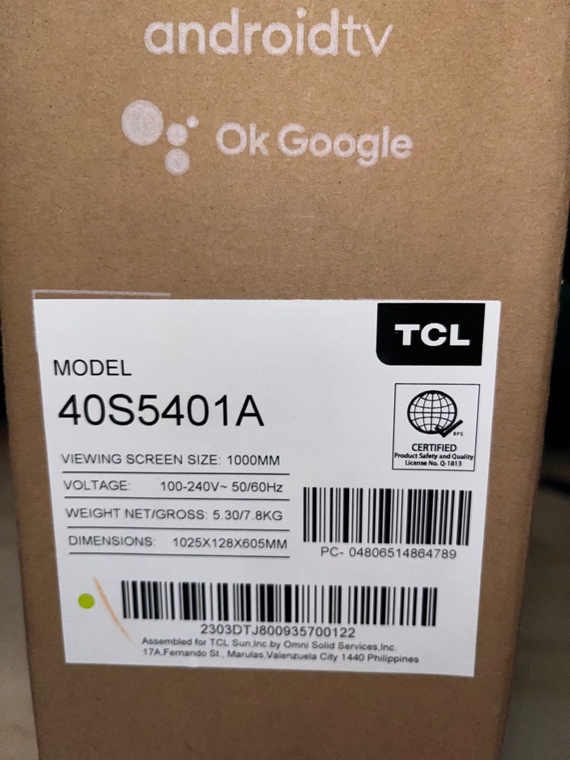TCL android TV 40S5401A, TV & Home Appliances, TV & Entertainment, TV ...
