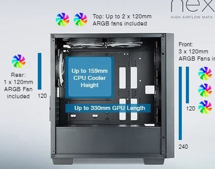 Tecware Nexus Air M3 M-Atx Case 6xARGB Fans Black, Computers & Tech ...