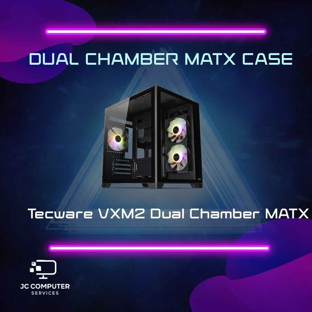 Tecware VXM2 Dual chamber MATX CPU Computer PC Case Chassis, Computers ...
