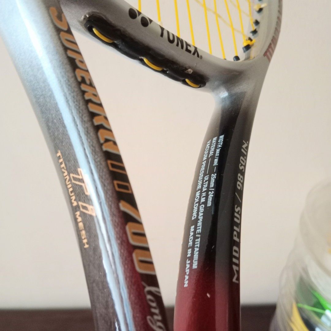 Tennis racket Yonex made in Japan racquet with new strings, Sports ...