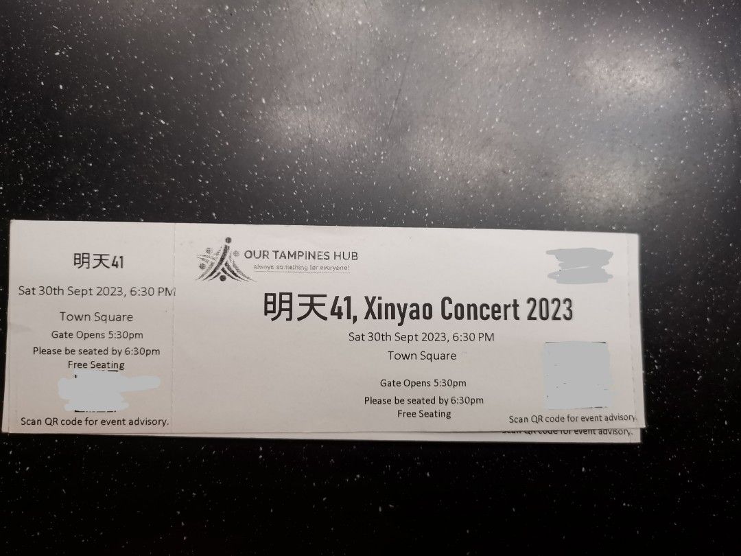 Tickets to Xinyao Concert, Tickets & Vouchers, Vouchers on Carousell