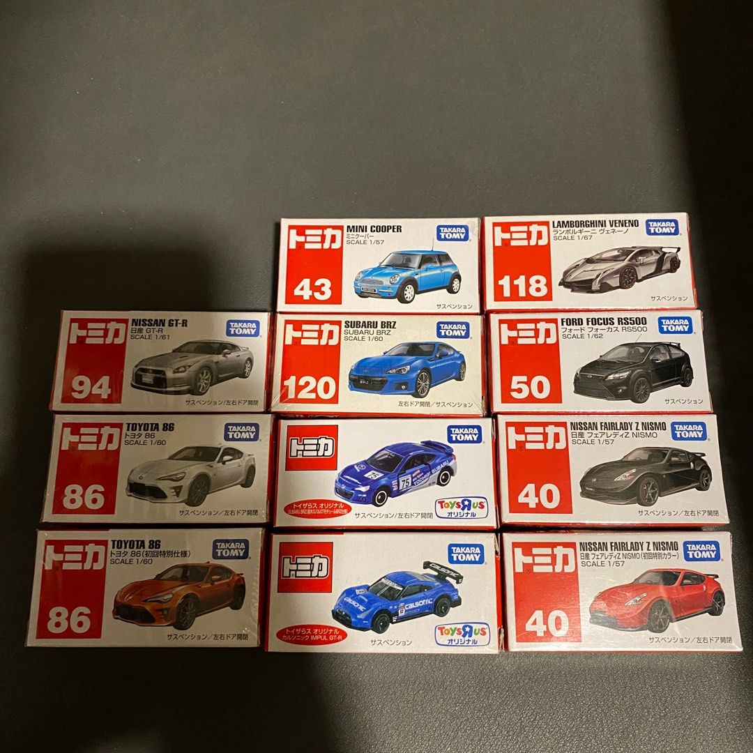 tomica nissan gtr r35 fairlady 370z nismo z subaru brz toyota 86 mini ...