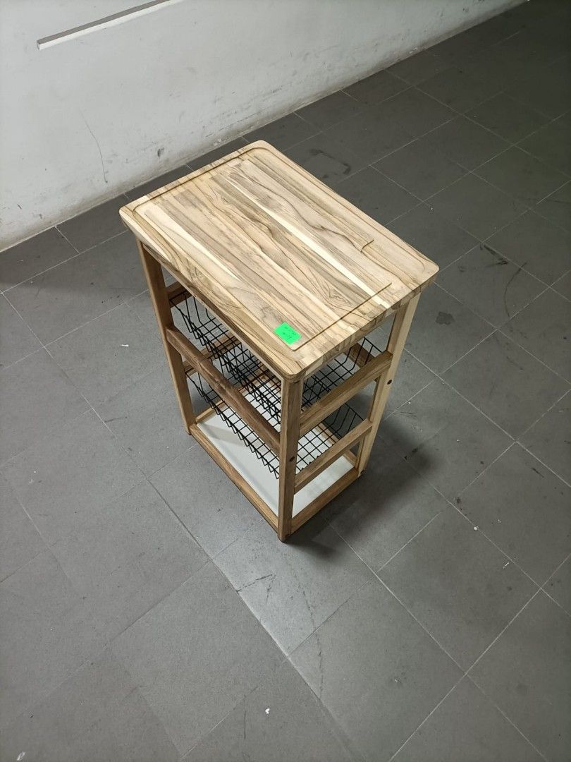 TRAMONTINA Teak Wood Multi Purpose Utility Cart, Furniture & Home ...