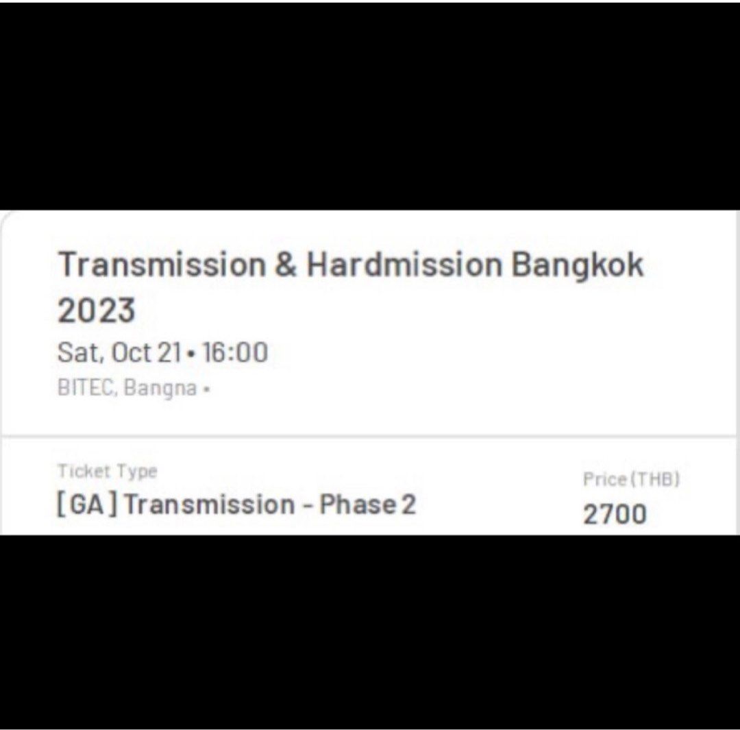 Transmission Bangkok GA, Tickets & Vouchers, Event Tickets on Carousell