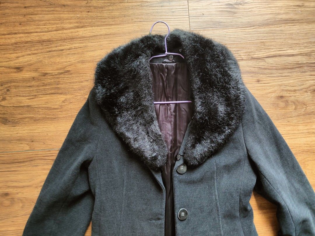 Turkish classic black winter and autumn coat thick high quality fabric ...