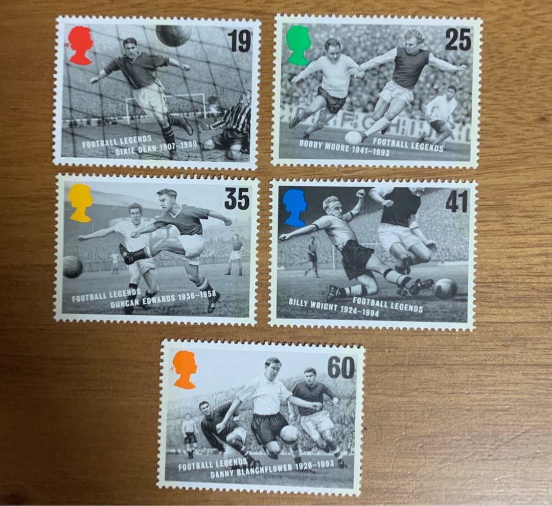 UK stamps mint old time legendary football soccer legends stamps set ...