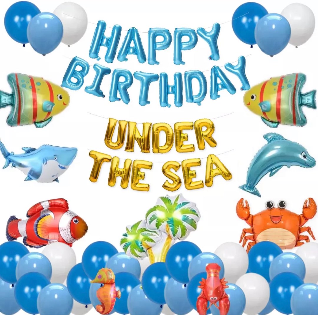 Under The Sea Birthday Decoration Shark Decoration, Hobbies & Toys ...