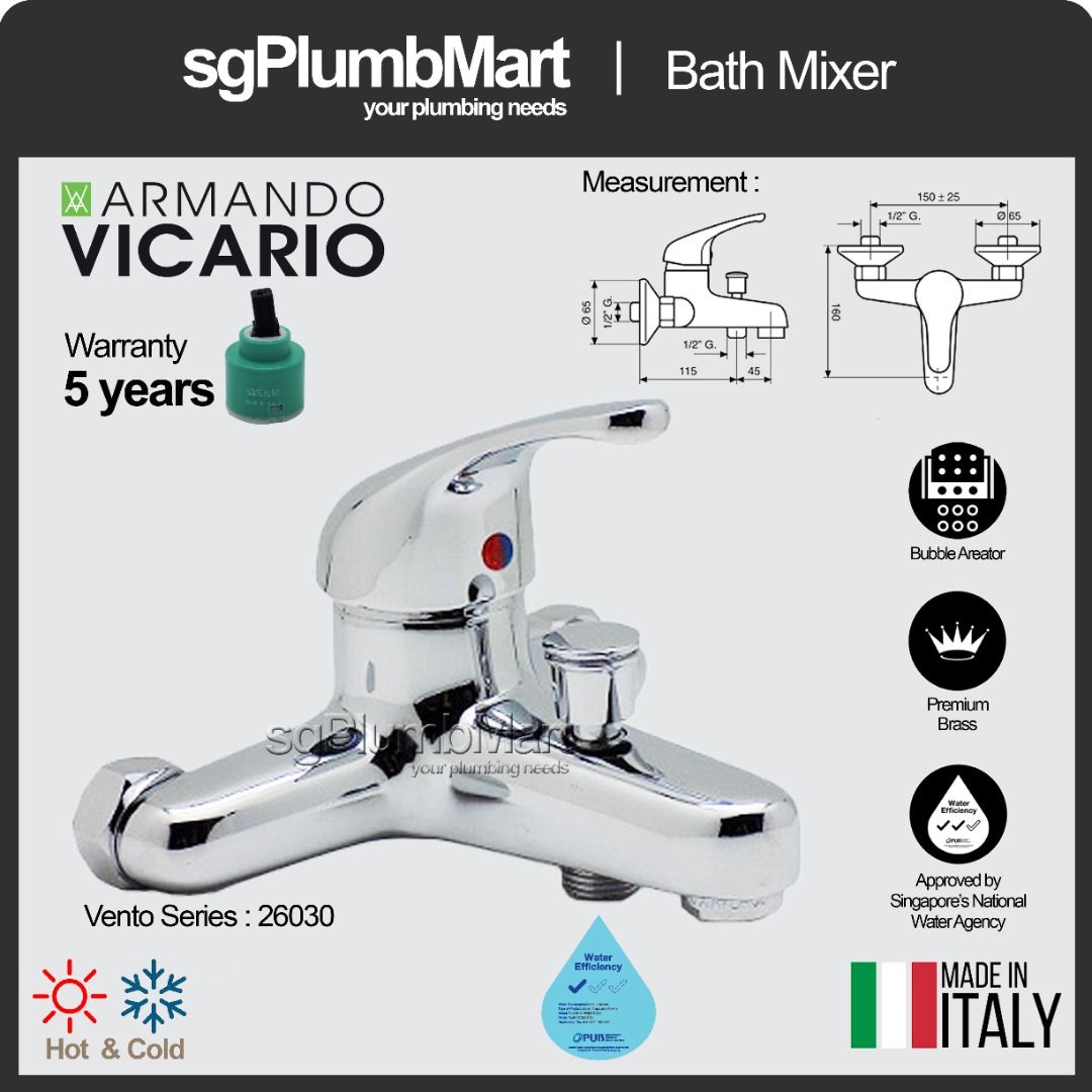 Vicaro Armado x sgPlumbMart Bath Mixer 26030 Bathmixer (Made in Italy ...