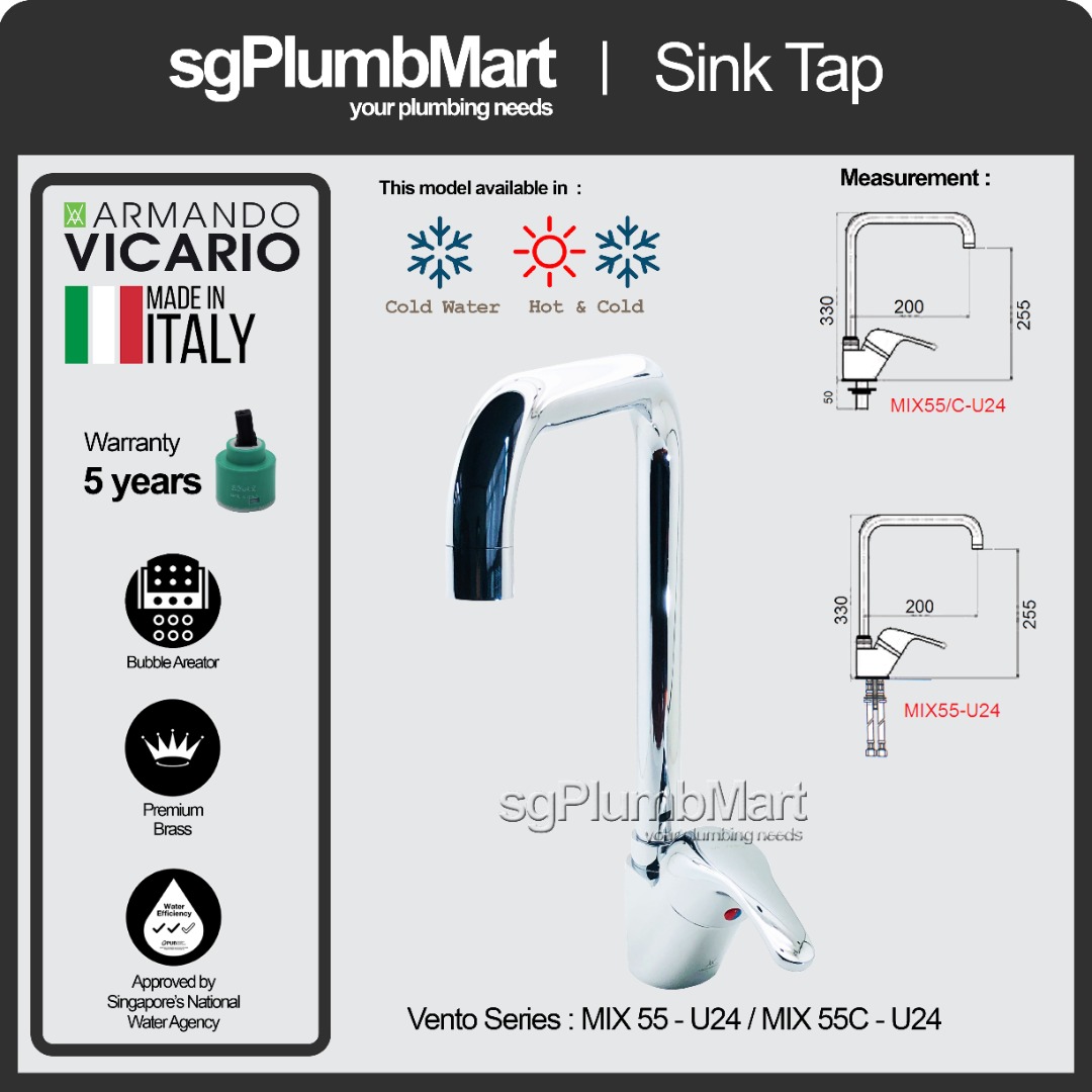 Vicaro Armado x sgPlumbMart Sink Tap MIX 55-U24/MIX 55C-U24 (Made in ...