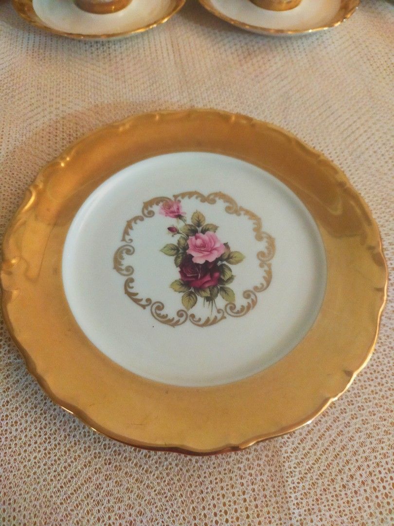 Vintage Bavaria Handarbeit 24 karat real gold set, Furniture & Home ...