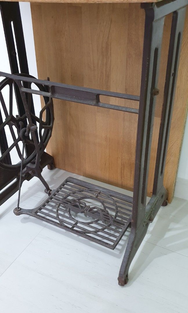 Vintage sewing machine frame/leg, Furniture & Home Living, Furniture ...