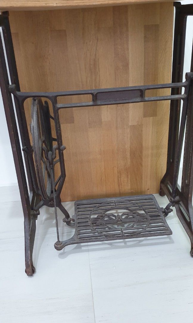 Vintage sewing machine frame/leg, Furniture & Home Living, Furniture ...