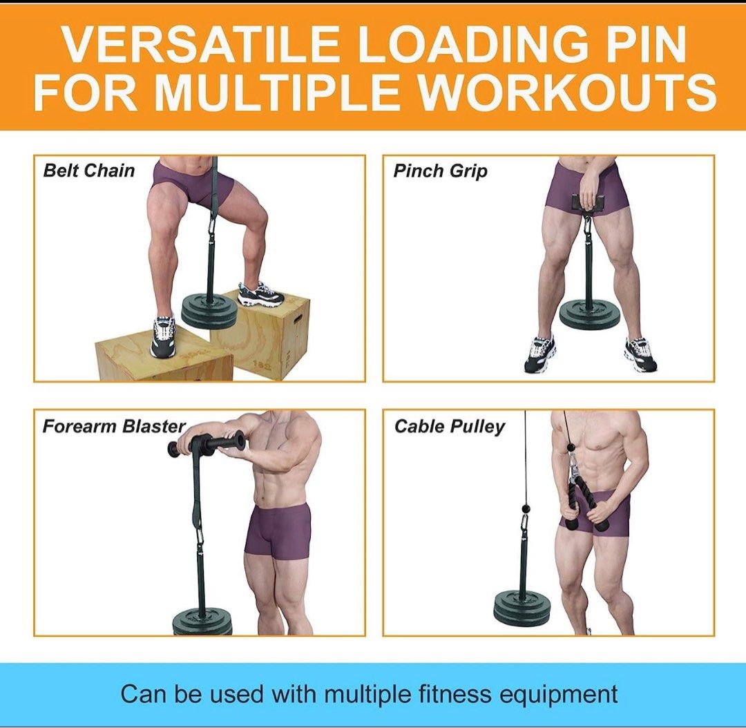 Weight Plate Loading Pin stainless steel Workout Weights Lifting Holder ...