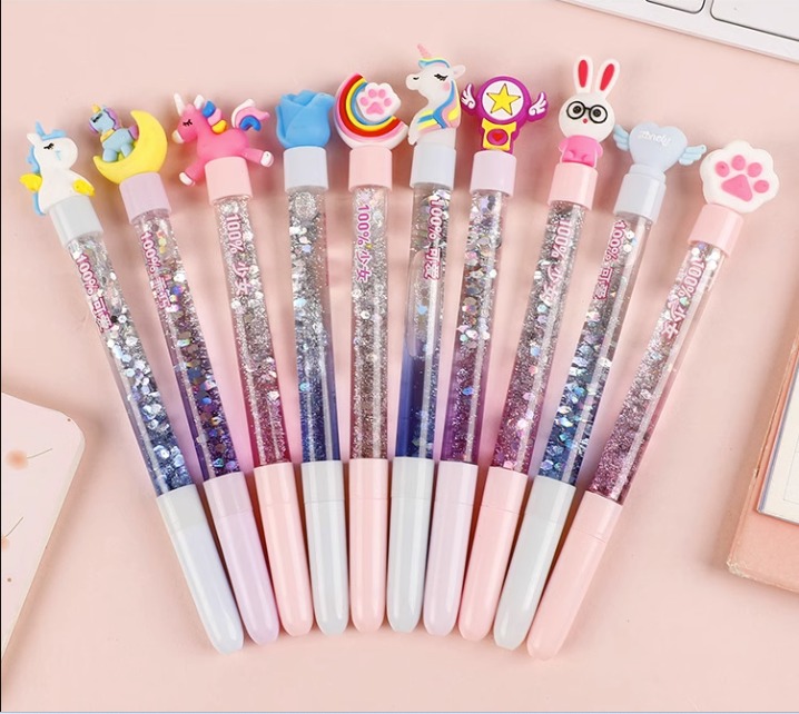 [Wholesale $0.80 ONLY] Fancy Magic Pen With Light Kawaii Glitter sequin ...