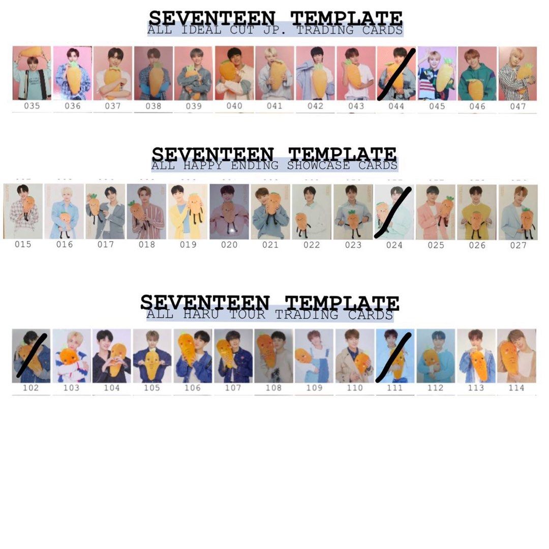 [WTS] Seventeen assorted pcs - scoups jeonghan joshua jun hoshi wonwoo woozi dokyeom mingyu the8 ...