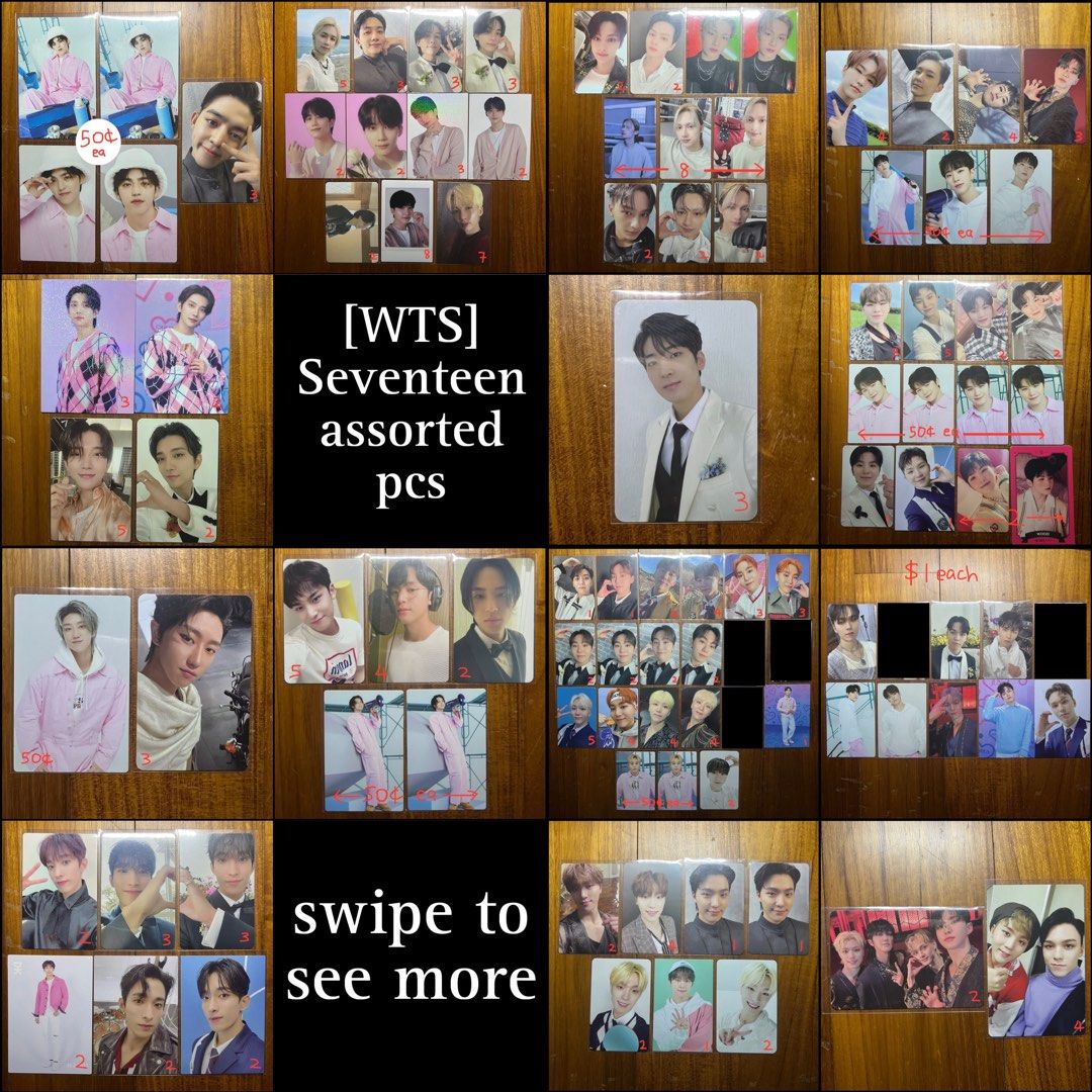 [WTS] Seventeen assorted pcs - scoups jeonghan joshua jun hoshi wonwoo woozi dokyeom mingyu the8 ...