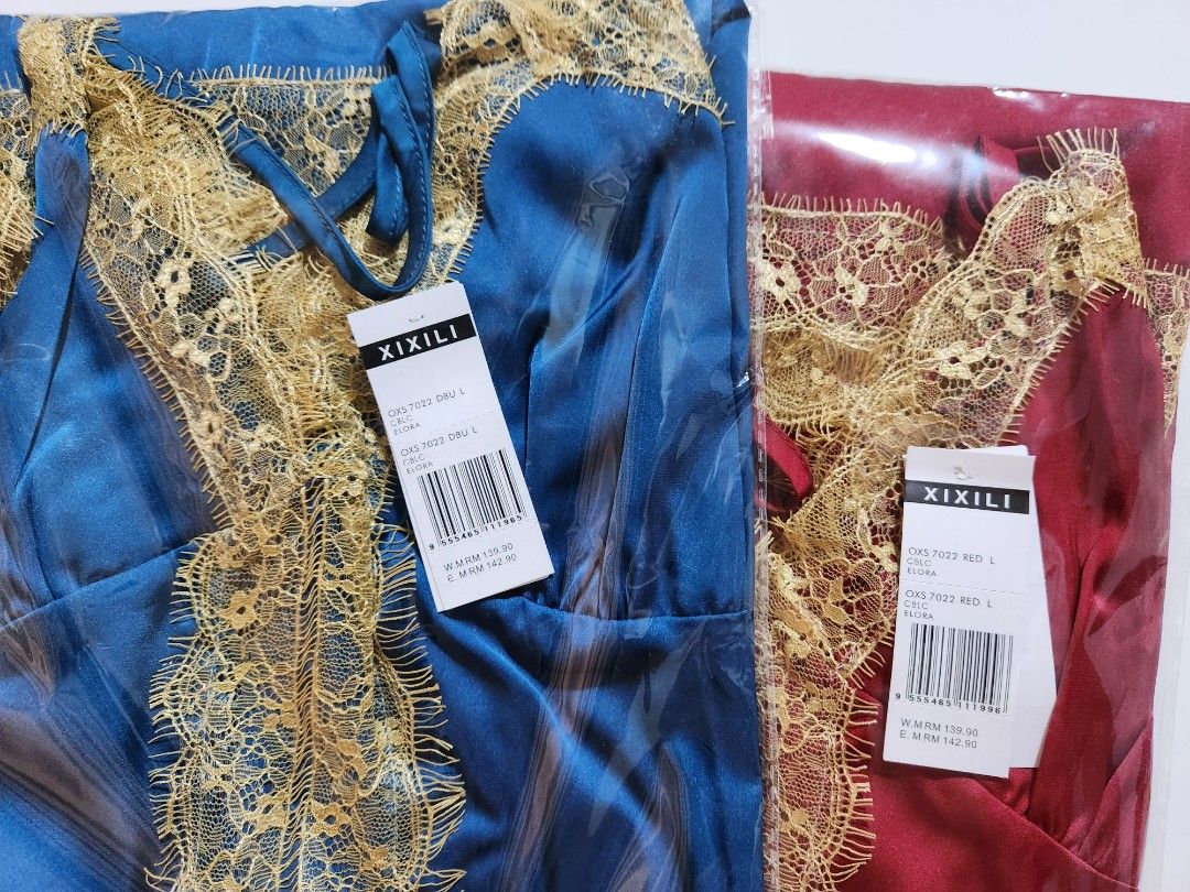 XIXILI Elora Satin Slip (Red / Blue), Women's Fashion, New ...
