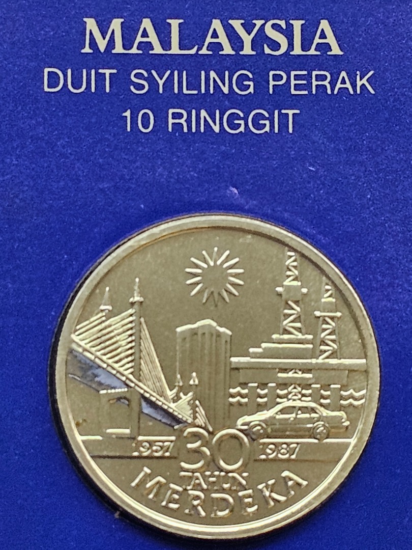 1987 RM10 10 Ringgit Independence Commemorative Silver Coin 30 Tahun ...